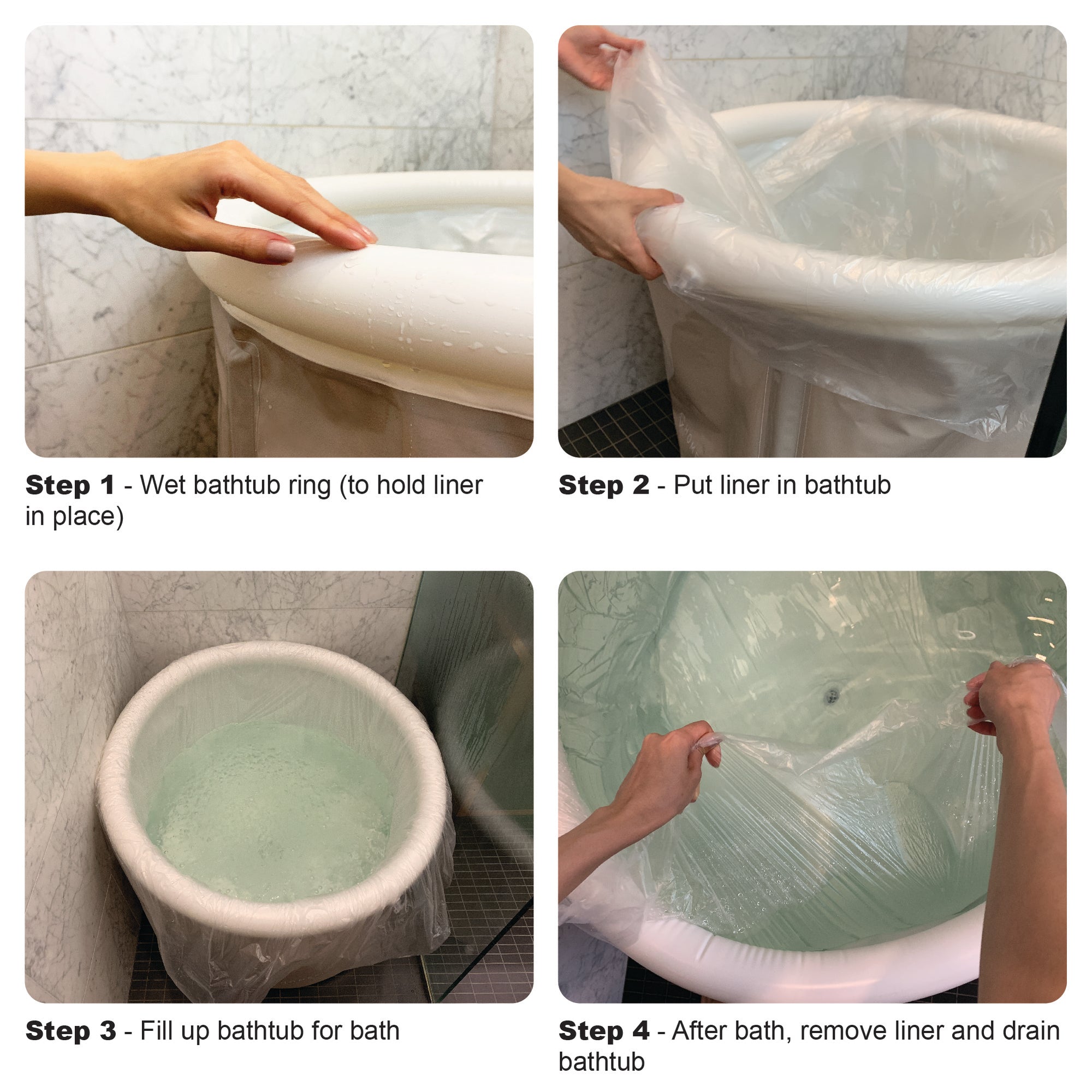 Bathtub Liners for Homefilos Portable Bathtub, Disposable Plastic Film